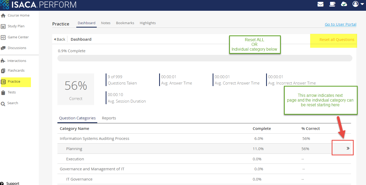 Learning: How do I reset my Questions Answers Explanations (QAE ...