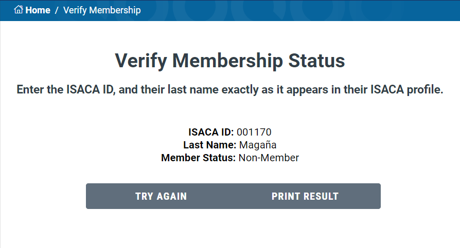 Chapters: How do I verify membership?